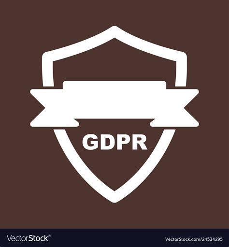 Gdpr Security Shield Icon Royalty Free Vector Image