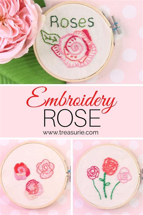 How To Embroider A Rose With 15 Stitches Treasurie How To Stitch A