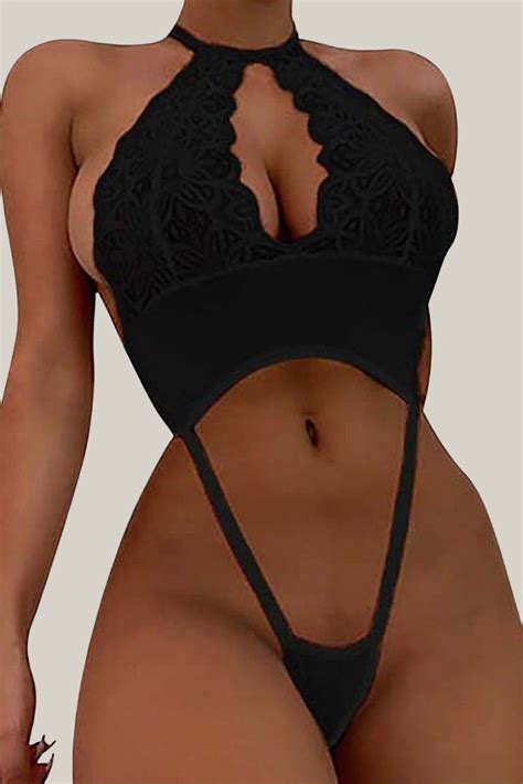 Lace Strappy Cutout Daring Thong Teddy Lingerie Orro Shop