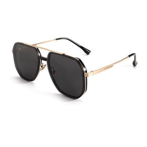 Gold Polygon Aviator Sunglasses Abdosy