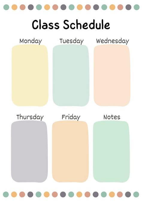Page 2 Free Printable Class Schedule Templates To Customize Canva