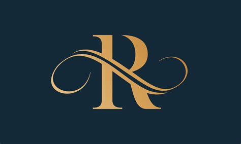 Luxury Letter R Logo Template In Gold Color Modern Trendy Initial Luxury R Letter Logo Design