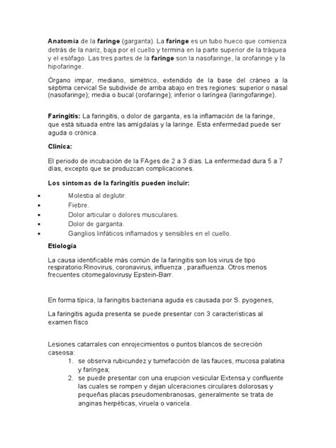 Faringitis Pdf Medicina Clinica Enfermedades Y Trastornos