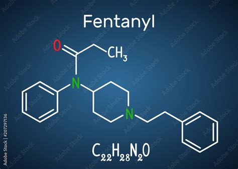 Fentanyl Molecule It Is Opioid Analgesic Structural Chemical Formula