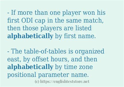 Alphabetically Example Sentences Englishteststore Blog