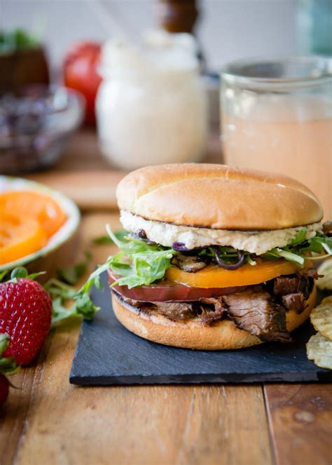 Easy Dinner Grilled Flank Steak Sandwiches And White Cheddar Spread