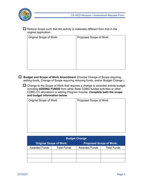 California Ca Hcd Revision Amendment Request Form Fill Out Sign Online And Download Pdf