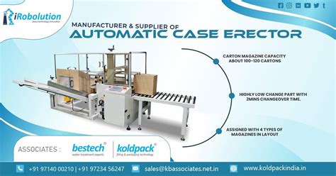 Automatic Case Erector Machine Manufacturer Koldpack Bestech Irobolution Brand Associated