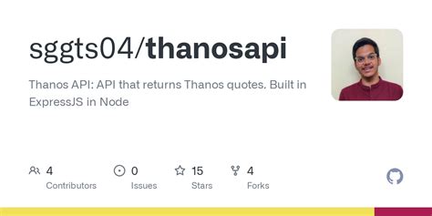 GitHub Sggts Thanosapi Thanos API API That Returns Thanos Quotes Built In ExpressJS In Node