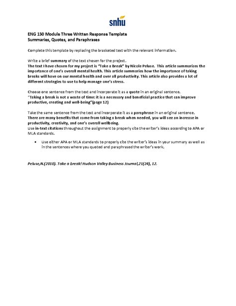 Eng 130 Module Three Written Response Write A Brief Summary Of The