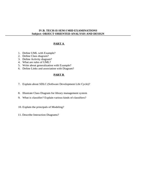 Ooad Mid 1 Assignment Questions Pdf