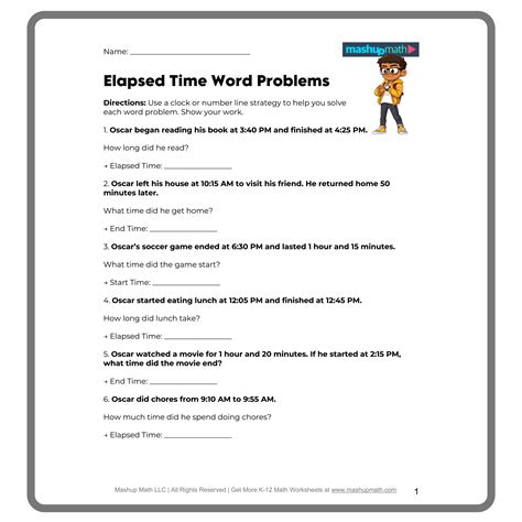 Elapsed Time Word Problems Worksheets 3rd Grade 10 Elapsed Time