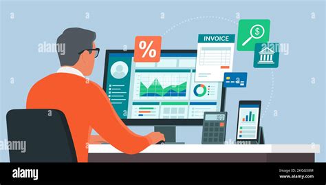 Senior Businessman Sitting At Desk And Working With His Computer He Is