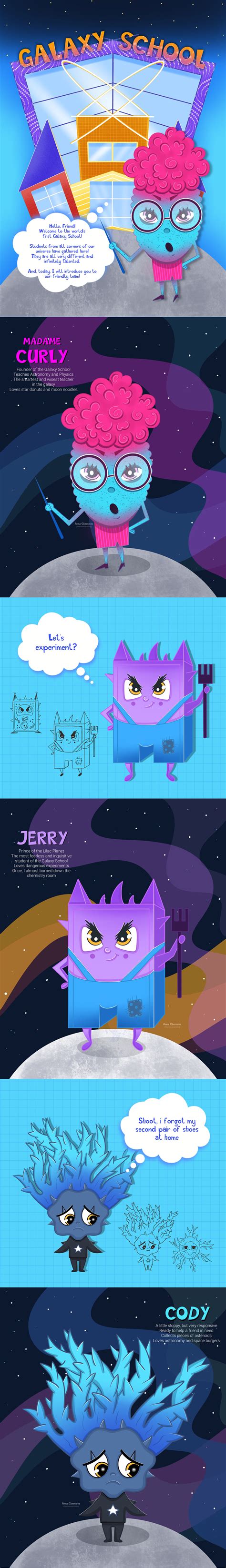 Galaxy School Character Design On Behance