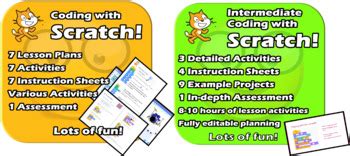 Scratch Course Programming Coding Fun Beginners Intermediate EDITABLE