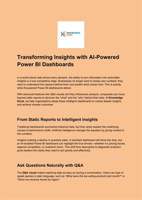 Ppt Transforming Insights With Ai Powered Power Bi Dashboards