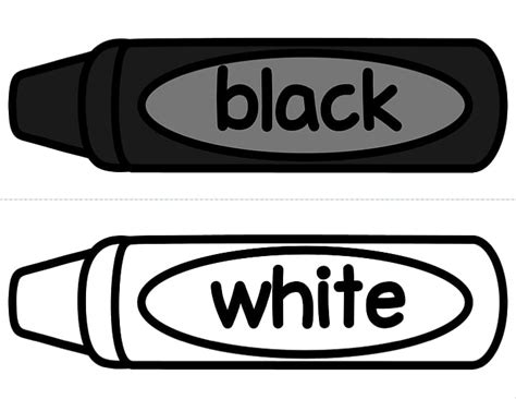 Black And White Crayons Color Identification Learning Tool 3527272 Clipart Library