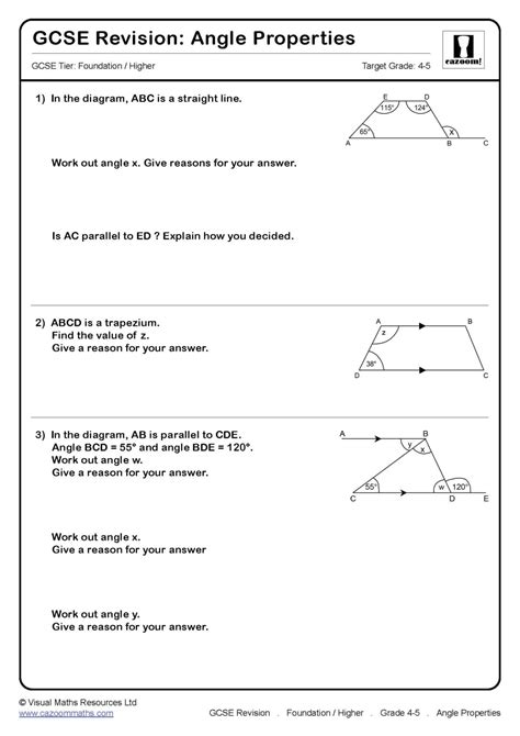 Angle Problems Gcse Questions Gcse Revision Questions