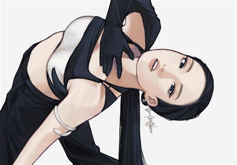 Peachiri1 Aespa Real Life Commentary Highres 1girl Armlet Black Gloves Black Hair Black