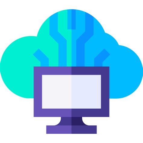 Cloud Computing Basic Straight Flat Icon
