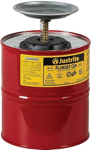 Justrite Latón De émbolo Para Disolventes Capacidad De 1 Galón Bote