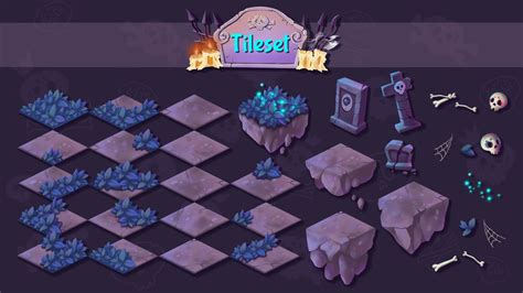 Tileset For Tales Of Halloween Volha Marieta Isometric Tiles Art