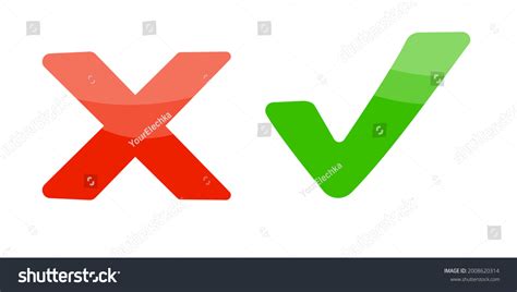 Check Mark Icons Red Green Checklist Stock Vector Royalty Free Shutterstock