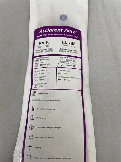 New Acclarent Eu061655 Aera Eustachian Tube Balloon Dilation System