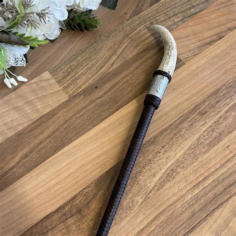 Addison Braided Leather Cane With Antler Jmj Canes