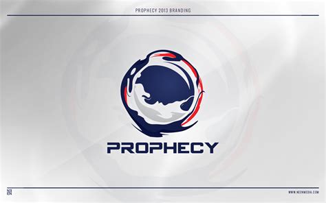Prophecy Logo Design With Red And Blue Accents