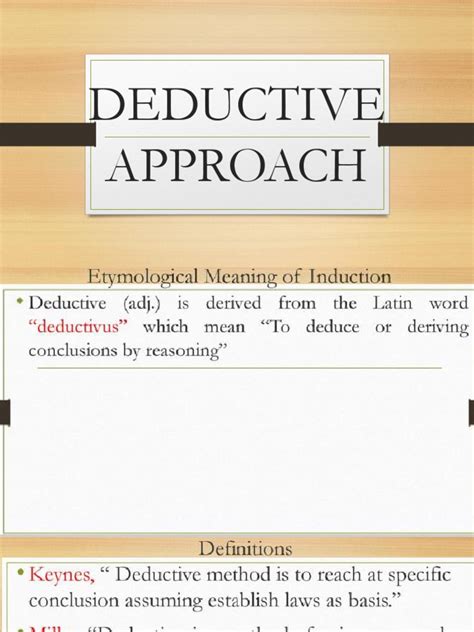 Deductive Approach Pdf Concept Teachers