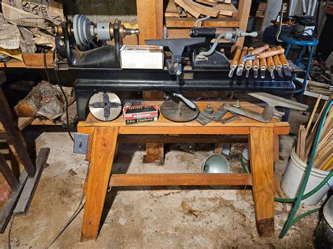 19th Century Aj Wilkinson And Co Boston Ma Wood Lathe And Accessories