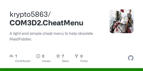 Github Krypto5863 Com3d2 Cheatmenu A Light And Simple Cheat Menu To