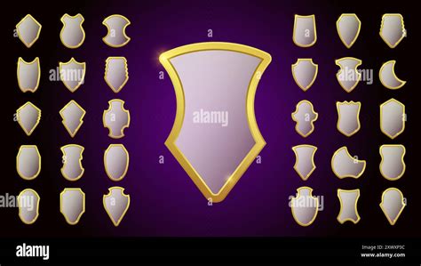 Set Of 3d Glass Shield Protections Vector Illustration Stock Vector