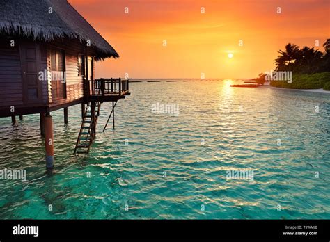 Bungalow Dellacqua Nellisola Delle Maldive Immagini E Fotografie