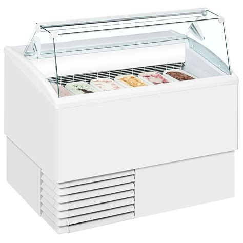 Tefcold Isetta 6st 6 X Napoli Pan White Flat Glass Ice Cream Display