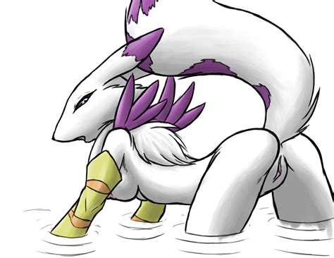 Rule 34 1girls All Fours Anthro Breasts Canine Digimon Female Fox Fur