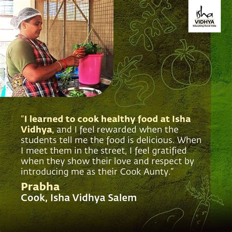 Isha Vidhya On Linkedin Prabha Began Cooking At A Young Age After Her