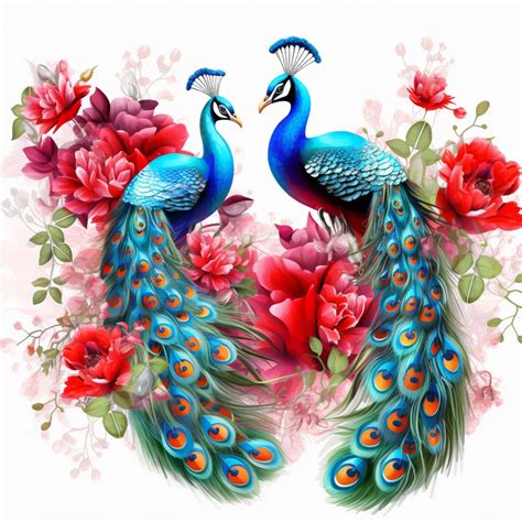 Creative Peacock Bundle Transpand White Backgrounds For Use In