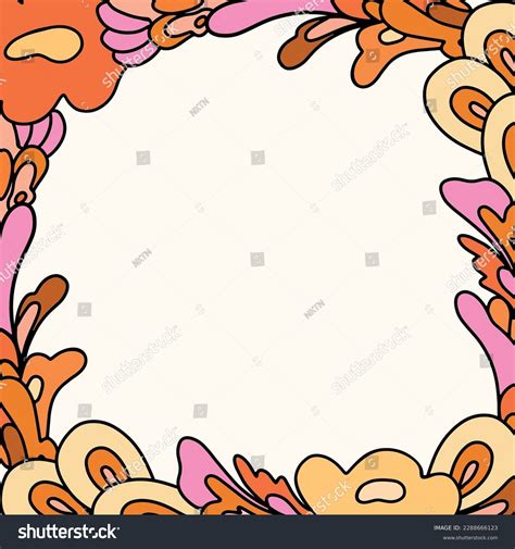 Hippie Flower Border Frame Place Text Stock Vector Royalty Free
