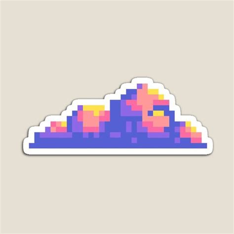Pixel Clouds Sticker For Sale By Pixelartplanet Cloud Stickers