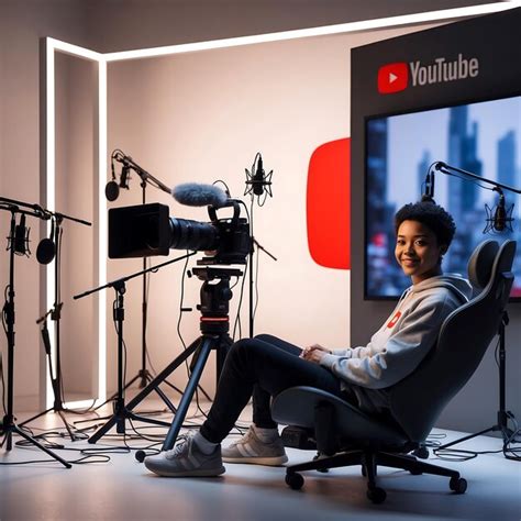 Modern Youtube Studio Background Premium Ai Generated Image