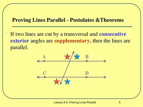 Ppt Lessons On Proving Lines Parallel Postulates And Theorems