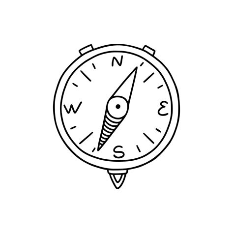 Sompass Al Estilo De Un Garabato Aislado En Un Fondo Blanco Ilustración Vectorial Vector Premium