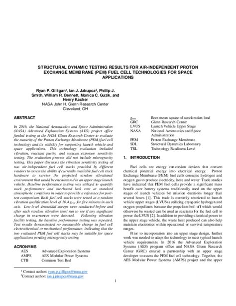 Pdf Structural Dynamic Testing Results For Air Independent Proton
