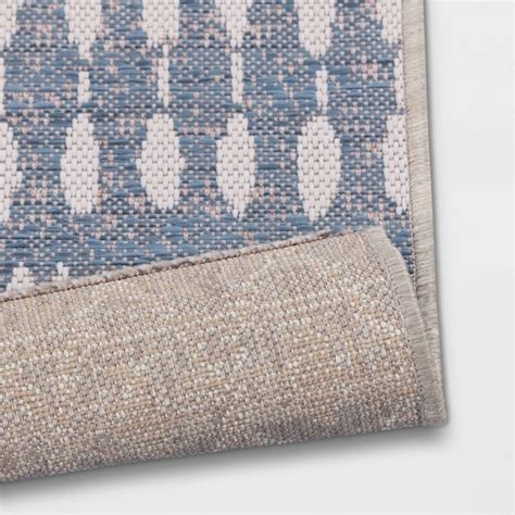 67x9 Neutral Moroccan Rectangular Woven Indoor Outdoor Area Rug Blue