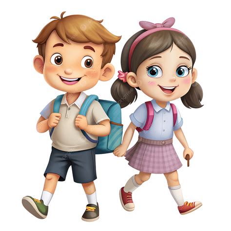 Kleines Mädchen Geht Zur Schule Clipart 261x400