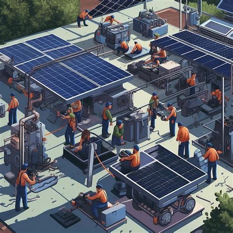 Premium Photo Assembling An Energy System With Solar Panels Dedicated