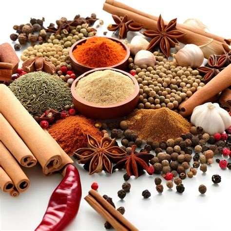 Premium Ai Image Assorted Spices On Withe Background