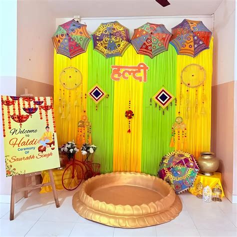 Haldi Decoration Service At Home Backdrop Setup For Haldi